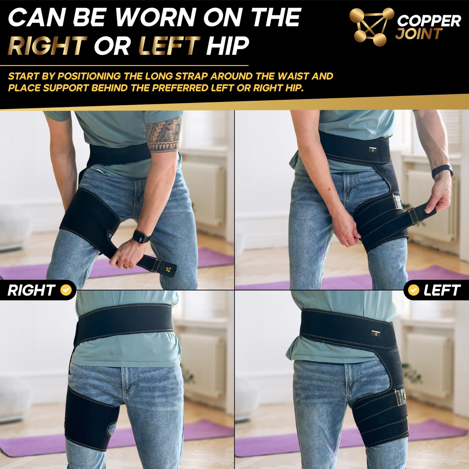 CopperJoint Hip Brace Compression Wrap for Hip Flexor & Sciatica